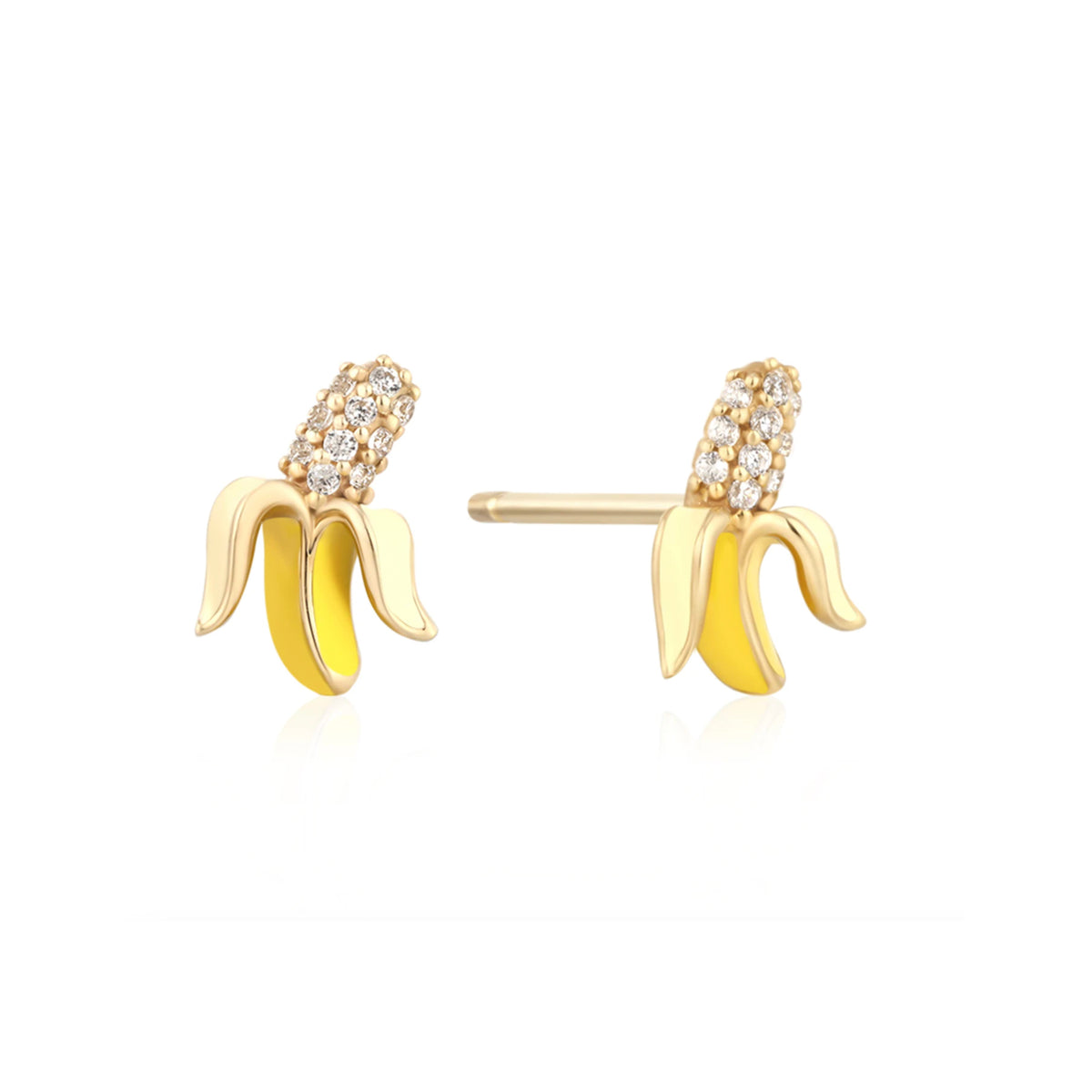 Gold & Diamond BANANA Studs – E&E PROJECT