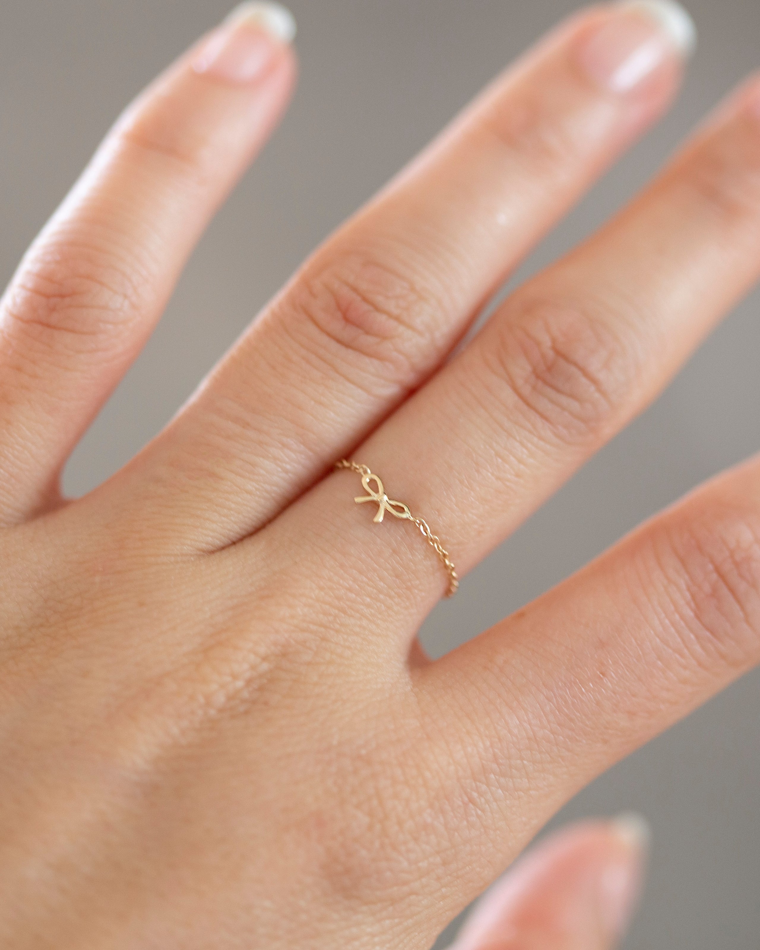 14k Bow chain ring – E&E PROJECT