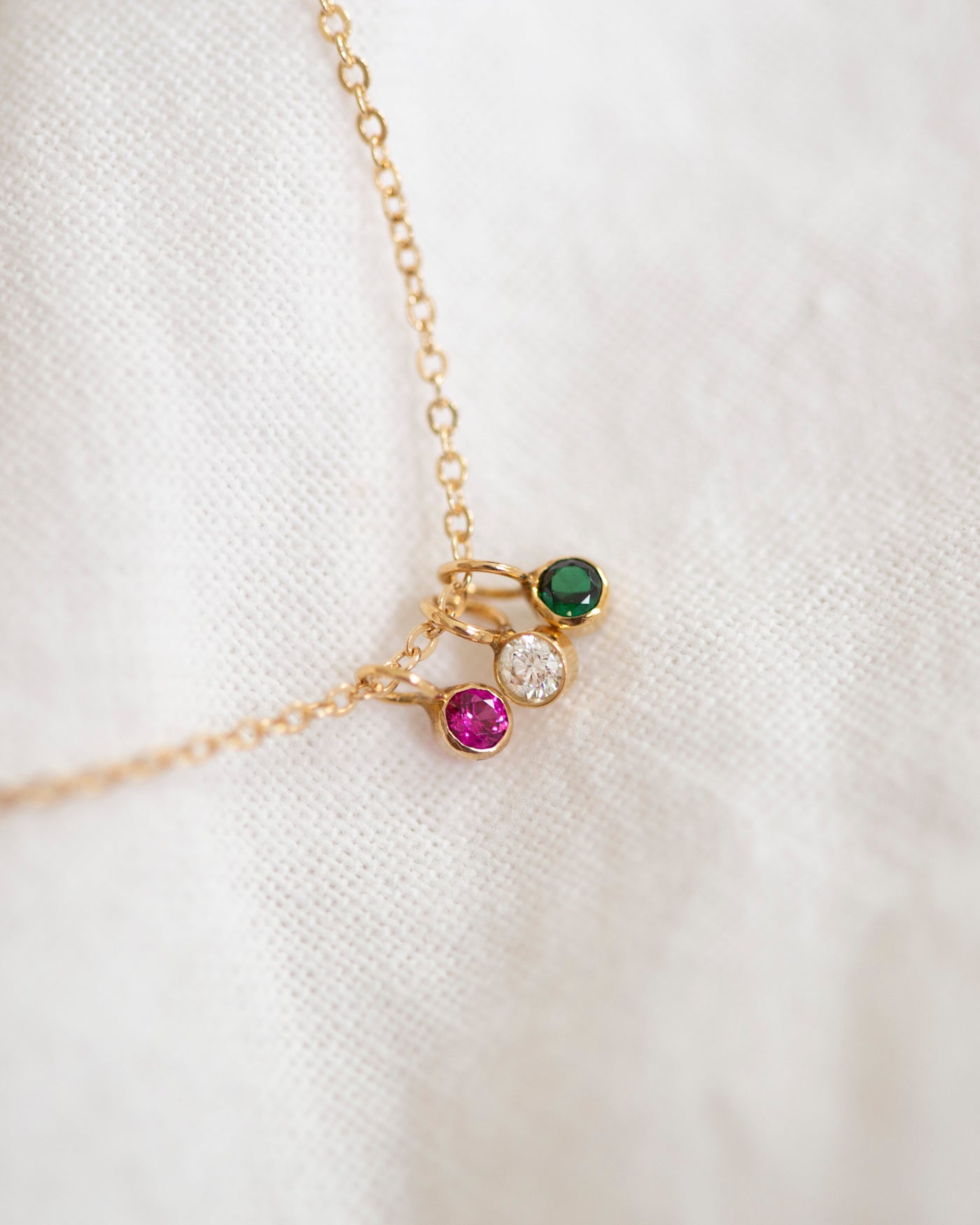 14k Gold Mini Birthstone necklace – E&E PROJECT