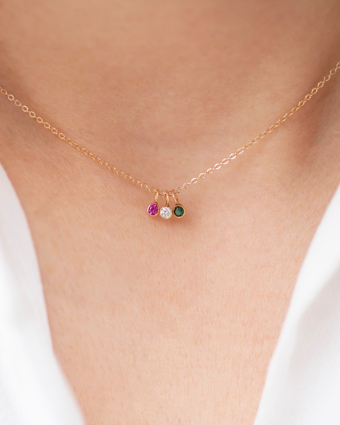 14k Gold Mini Birthstone necklace – E&E PROJECT
