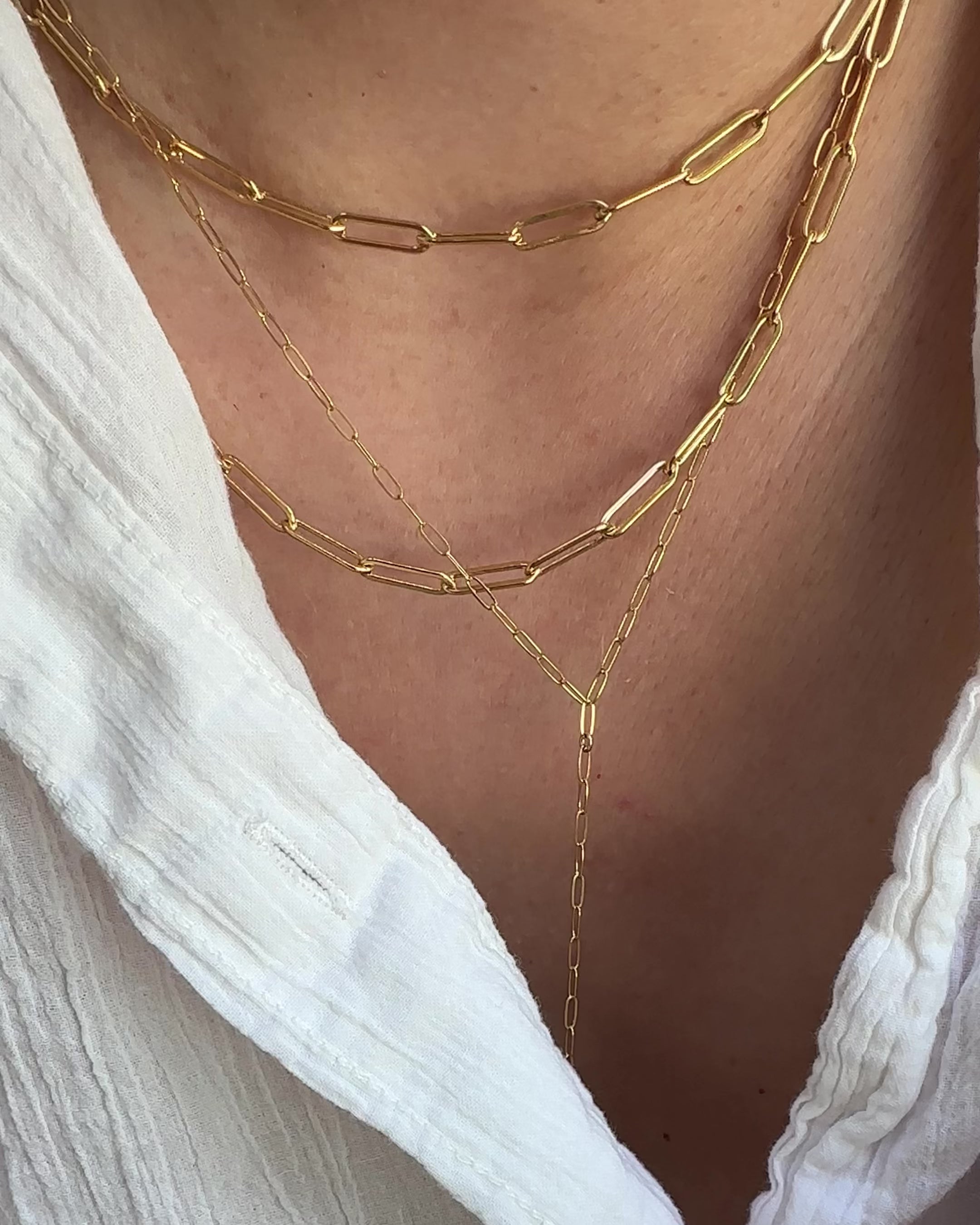 Paperclip lariat necklace store