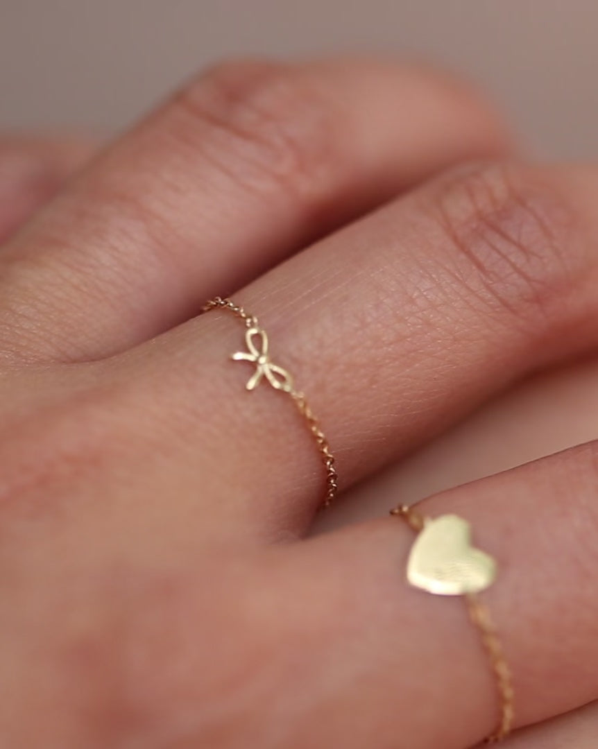 14k Bow chain ring – E&E PROJECT