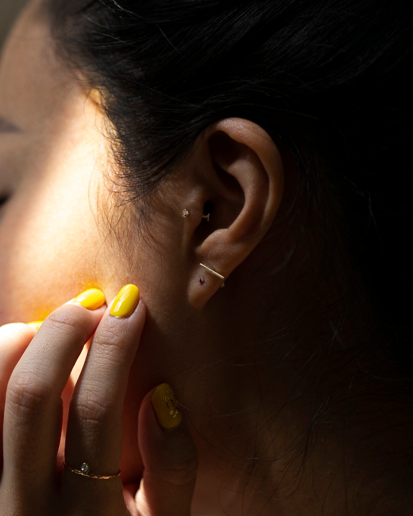 14k Ear Stud for Cartilage with flat back – E&E PROJECT