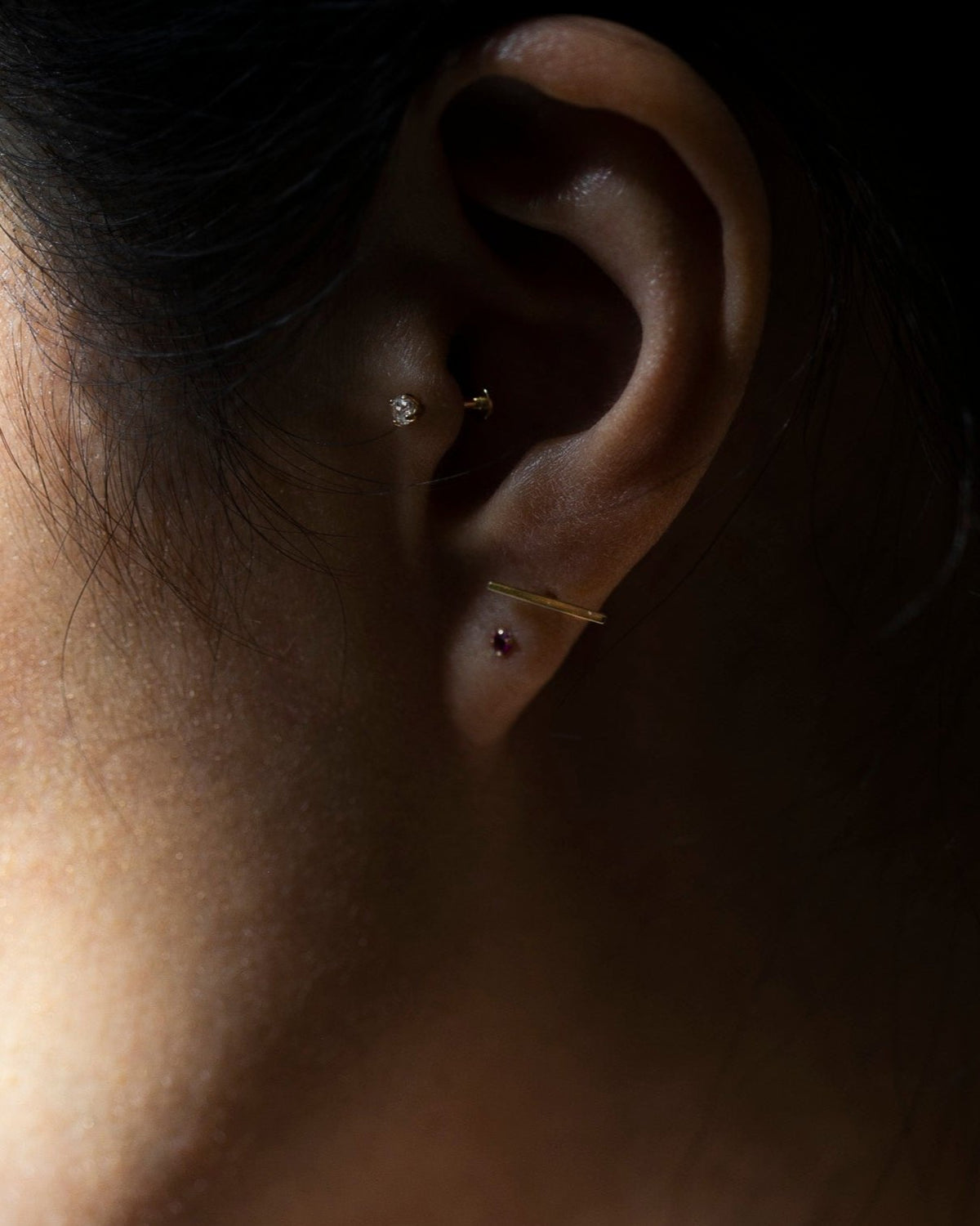 14k Ear Stud for Cartilage with flat back – E&E PROJECT