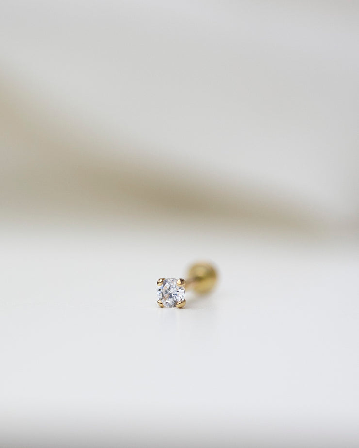 14k Ear Stud for Cartilage with flat back – E&E PROJECT