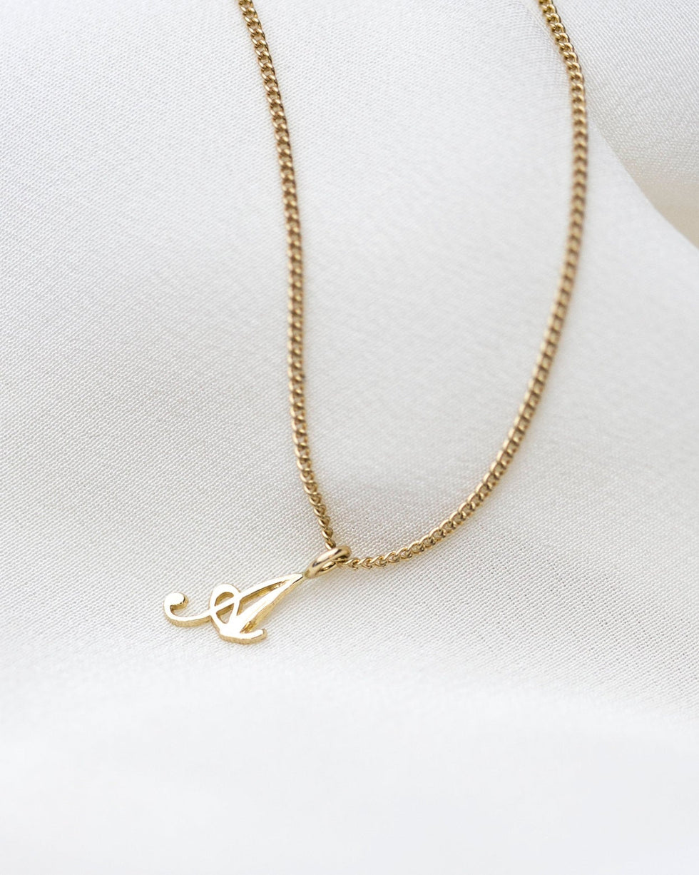 14k Cursive Letter Necklace – E&E PROJECT