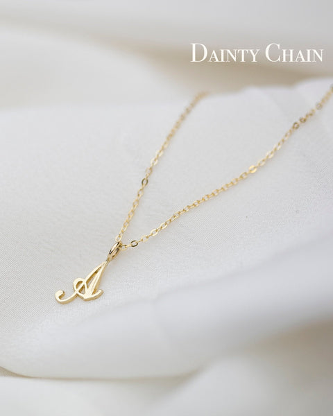 14k Cursive Letter Necklace – E&E PROJECT